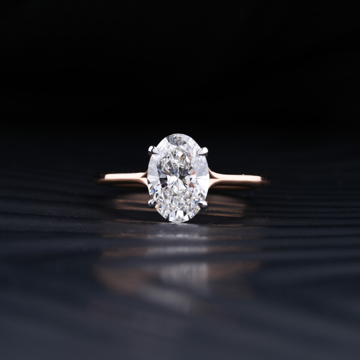 Oval Solitaire Engagement Ring With Mystique Stone – Earthly Jewels