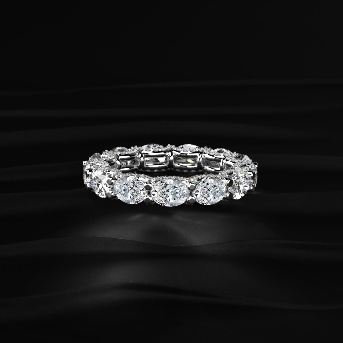 Ferris Wheel Oval Diamond Band | Modern Eternity Ring – Earthly Jewels
